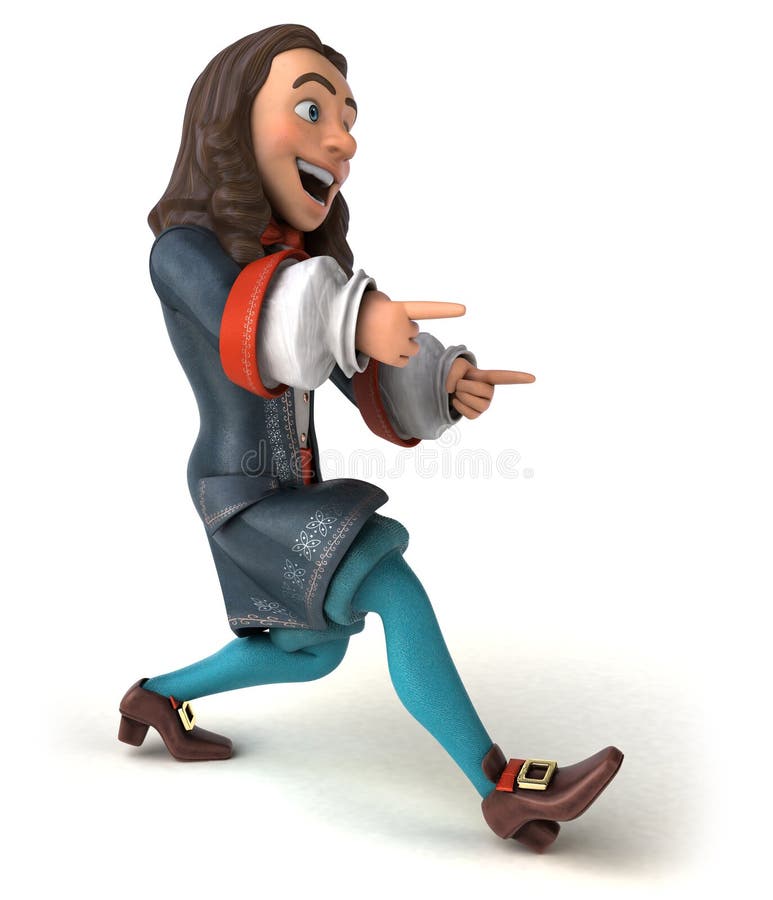 Cartoon Man in Historical Baroque Costume Stock Illustration ...