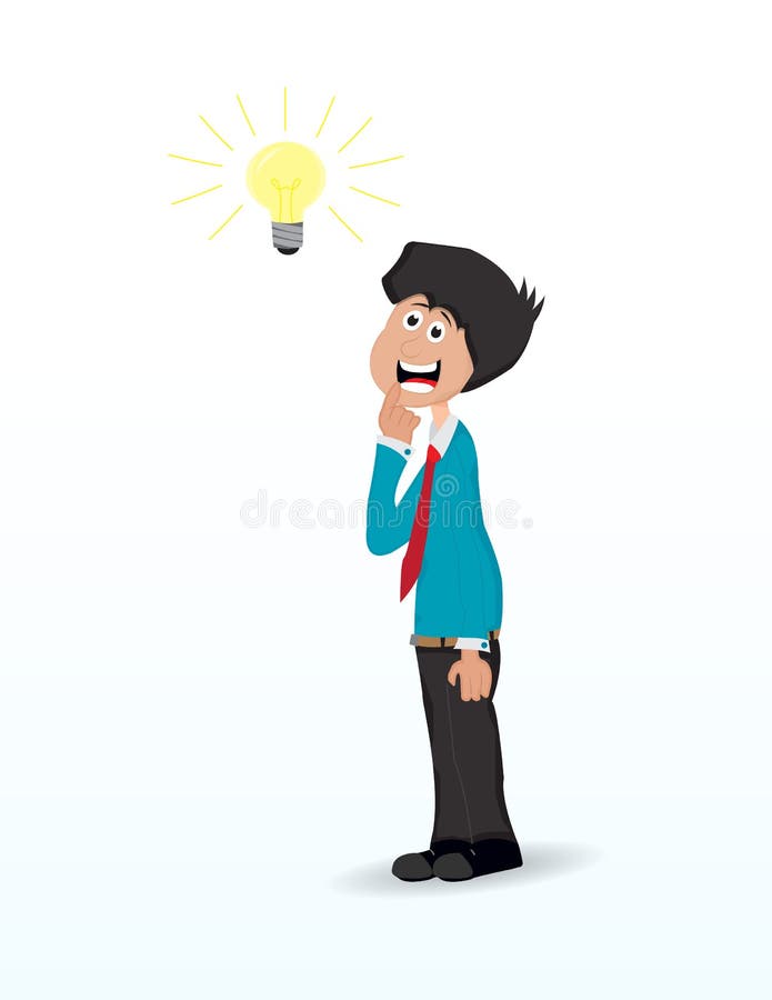 Cartoon man idea stock vector. Illustration of creative - 75297959