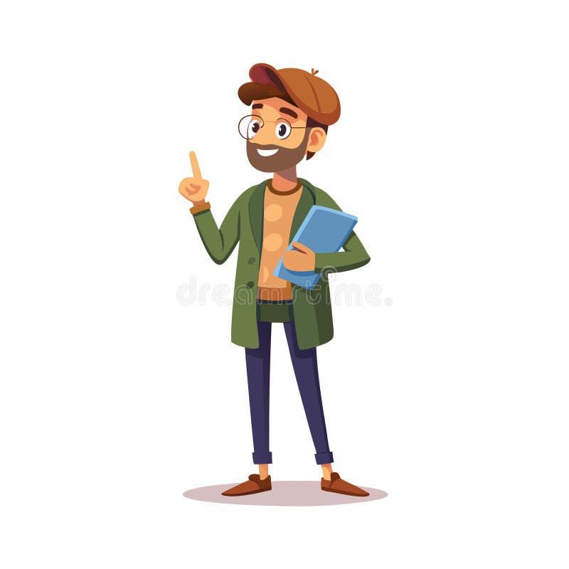 Standing Holding Notebook Stock Illustrations – 1,572 Standing Holding ...