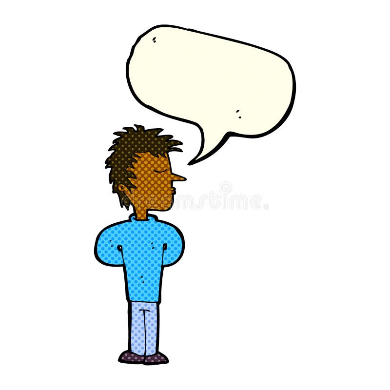 Cartoon Man Ignoring with Speech Bubble Stock Illustration ...