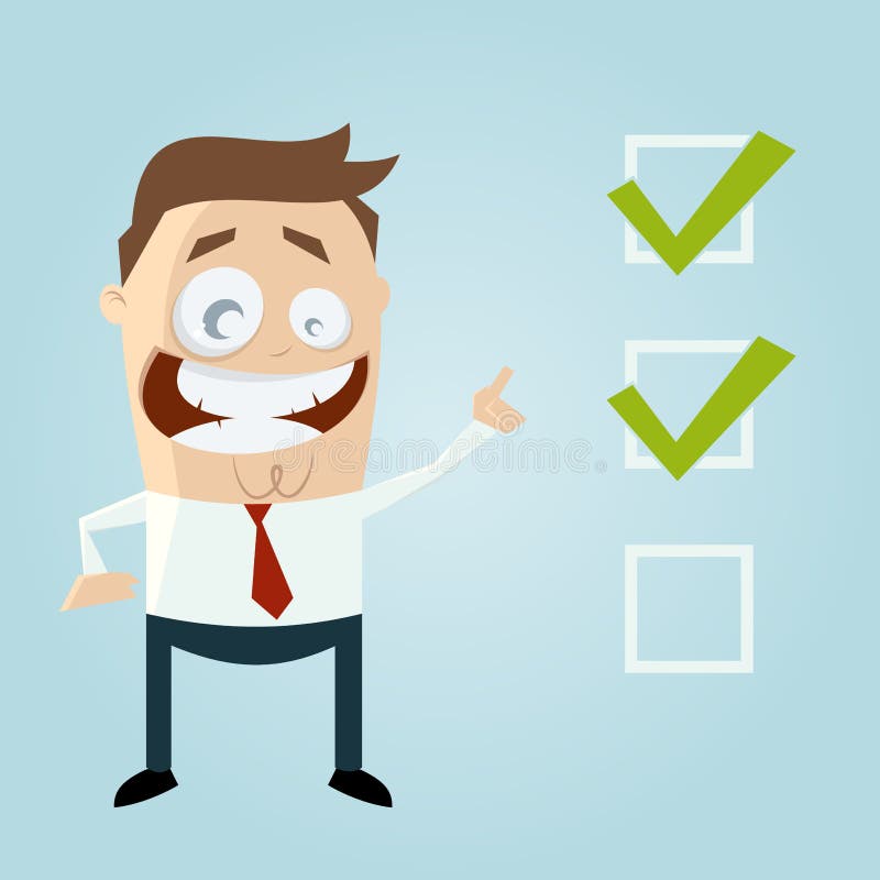 Cartoon Man With Important Checklist Stock Vector - Image: 32003516
