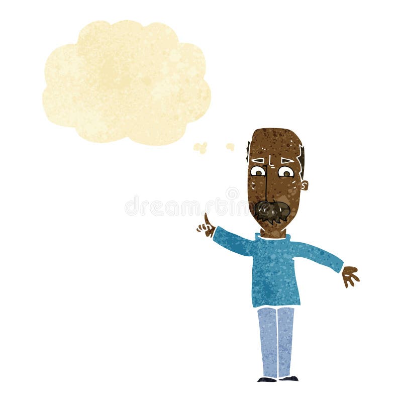 Cartoon Man Issuing Stern Warning with Thought Bubble Stock ...