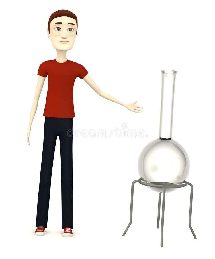 Cartoon man with lab flask stock illustration. Illustration of business ...
