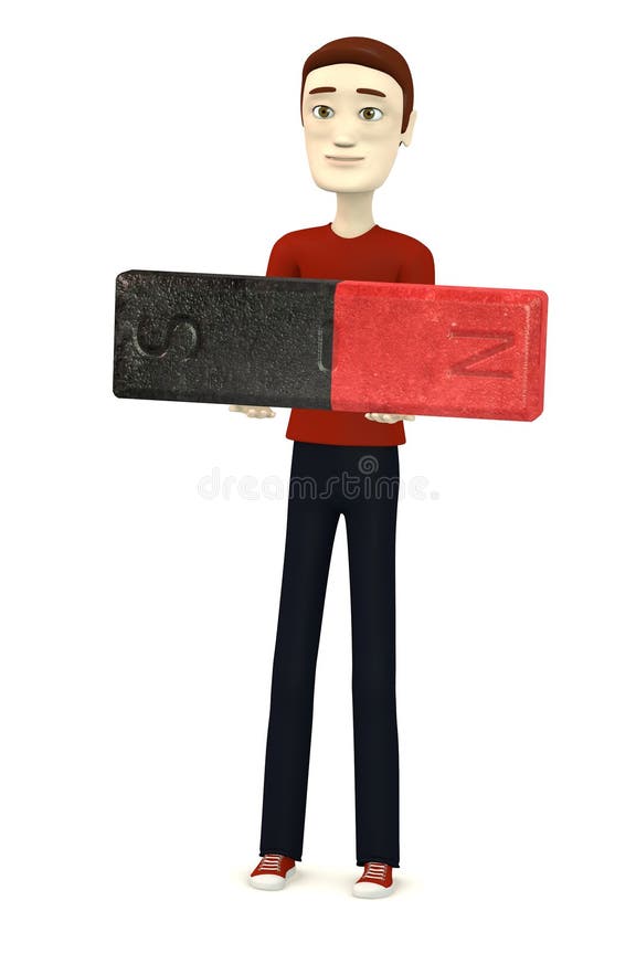 Cartoon man with magnet stock illustration. Illustration of cartoon ...