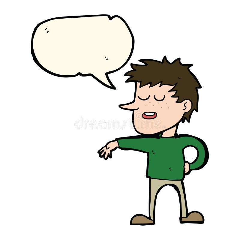 Cartoon Man Making Dismissive Gesture with Speech Bubble Stock ...