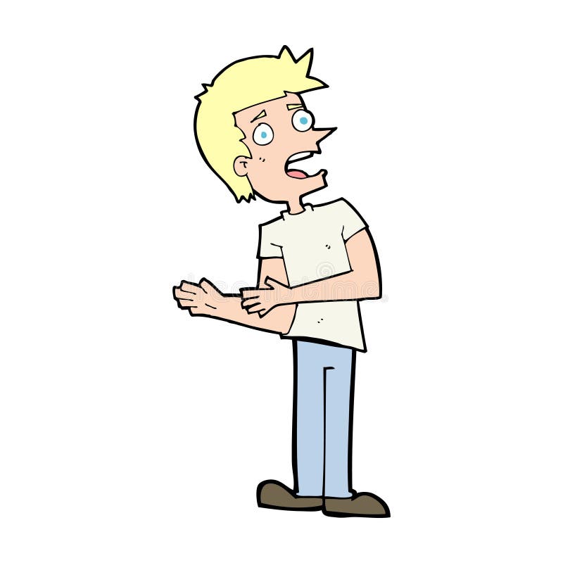 Cartoon man making excuses stock vector. Illustration of quirky - 37018433