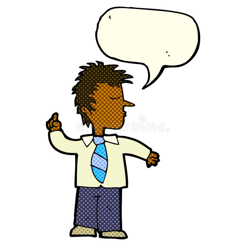 Cartoon Man Making His Point with Speech Bubble Stock Illustration ...