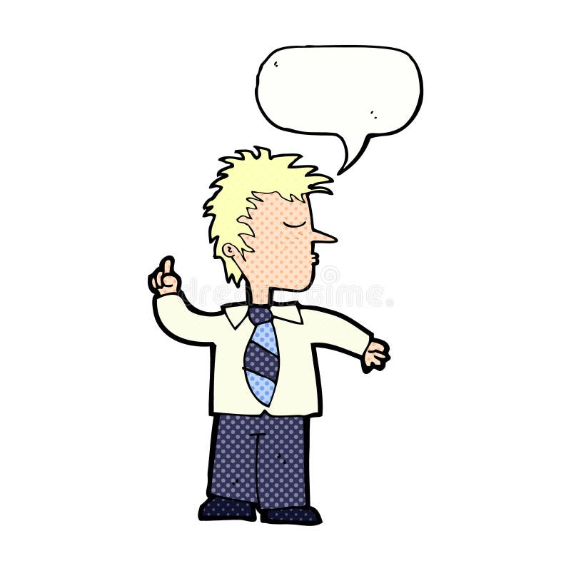 Cartoon Man Making His Point with Speech Bubble Stock Illustration ...