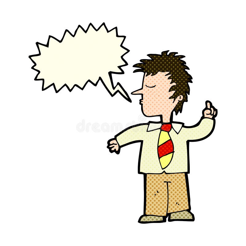 Cartoon Man Making His Point with Speech Bubble Stock Illustration ...