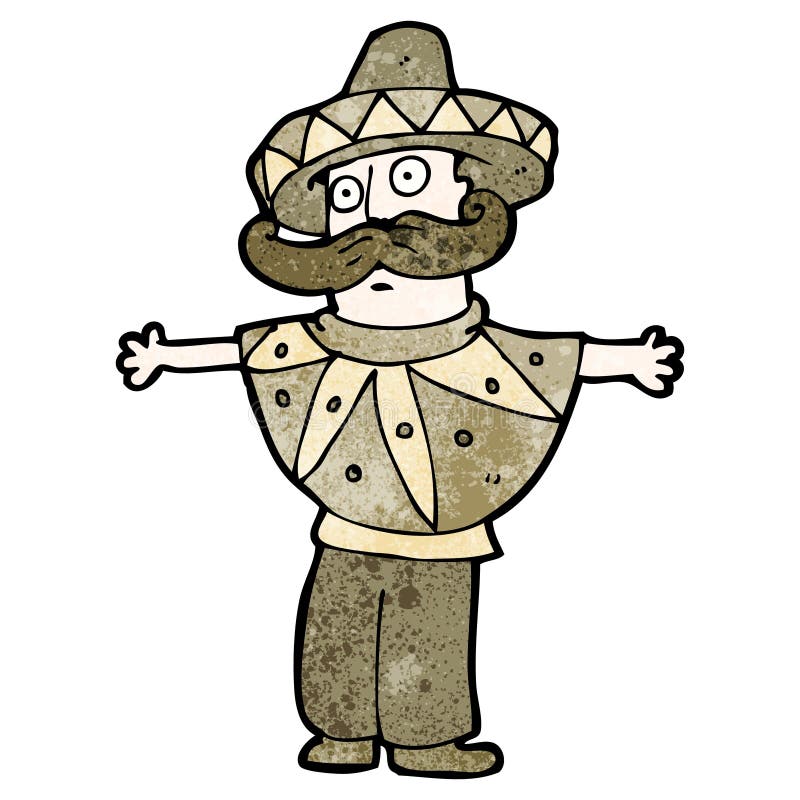 Cartoon Man in Mexican Costume Stock Vector - Illustration of speaking ...