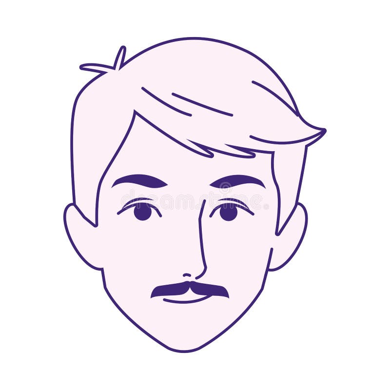 Cartoon Man with Mustache and Safety Helmet Icon, Colorful Design Stock ...