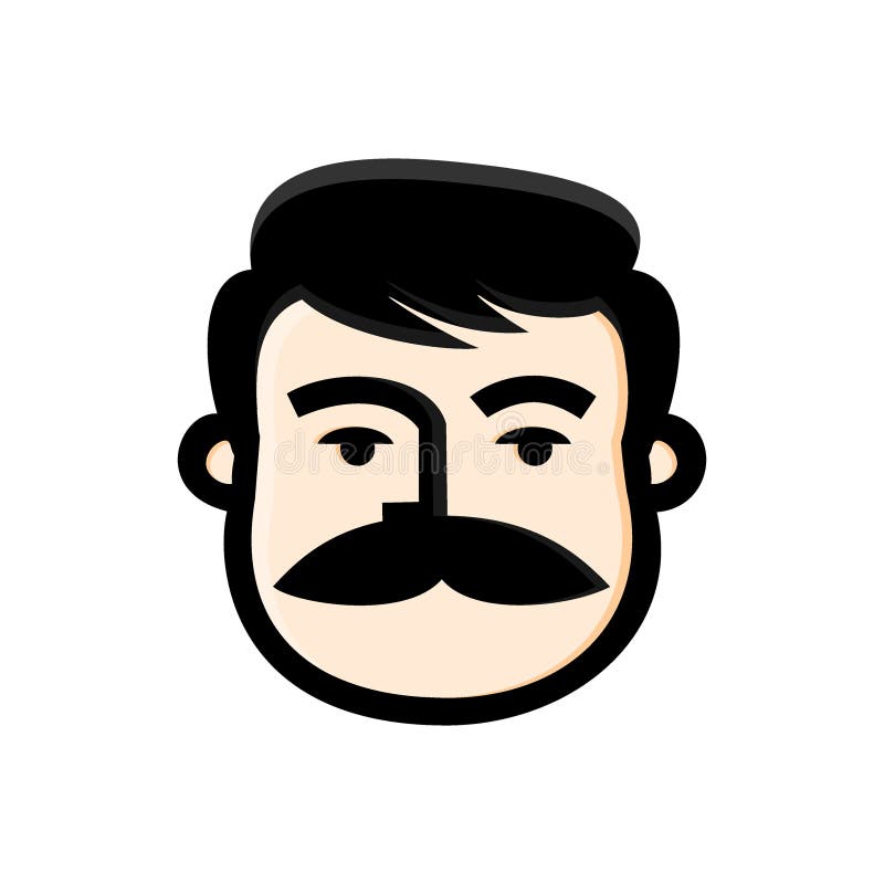 Cartoon Man with a Mustache Retro Theme Stock Vector - Illustration of ...