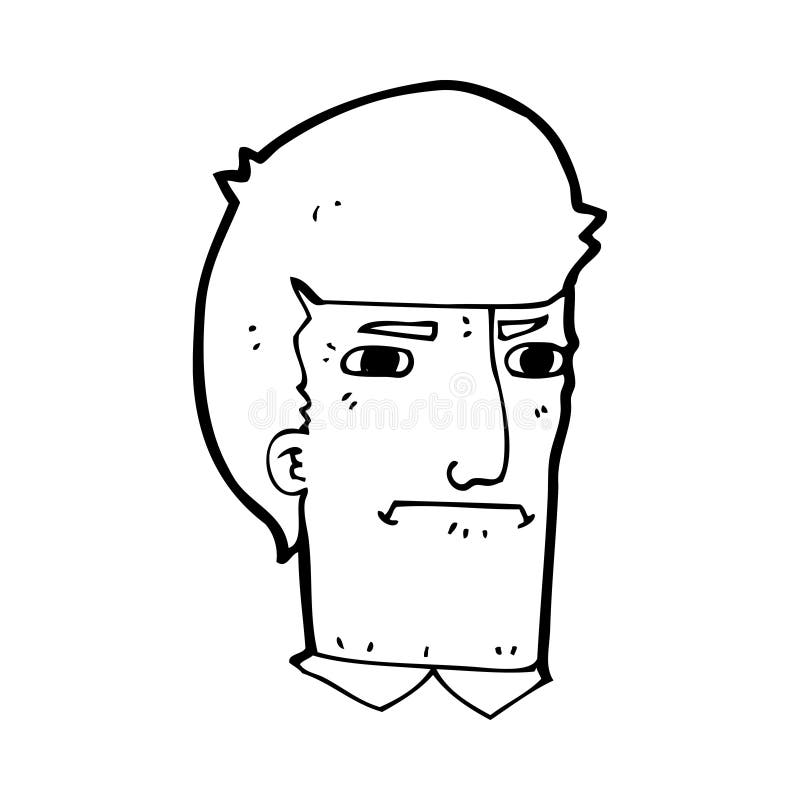 Cartoon man narrowing eyes stock illustration. Illustration of drawing ...