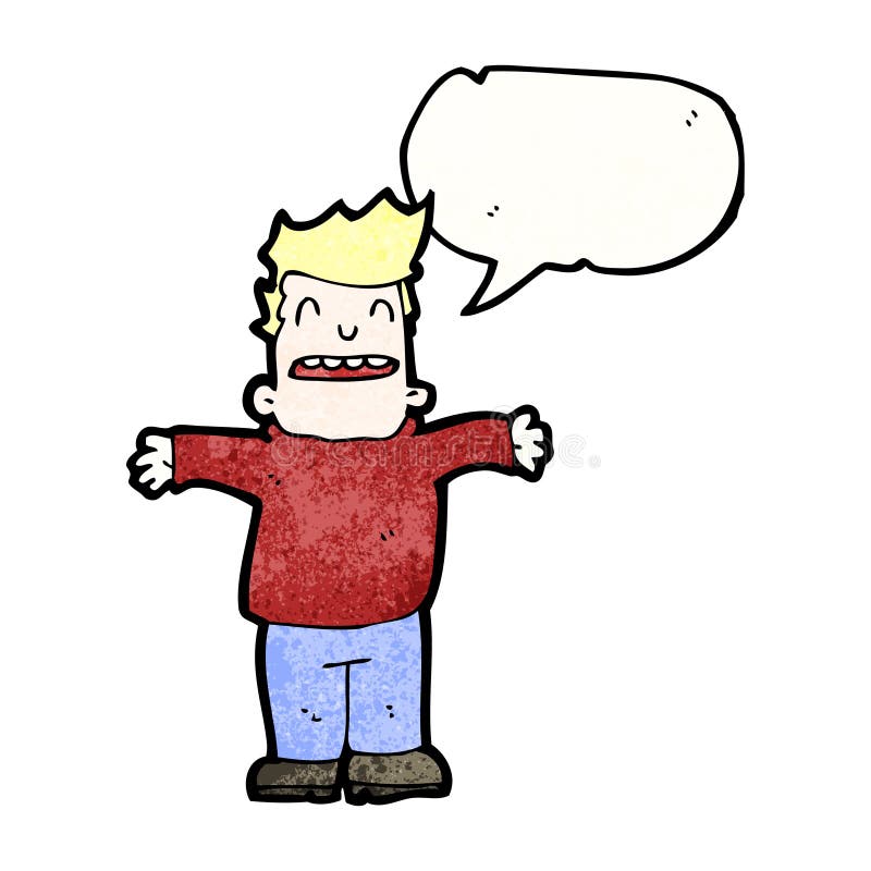 Cartoon man with open arms stock vector. Illustration of drawn - 38050502