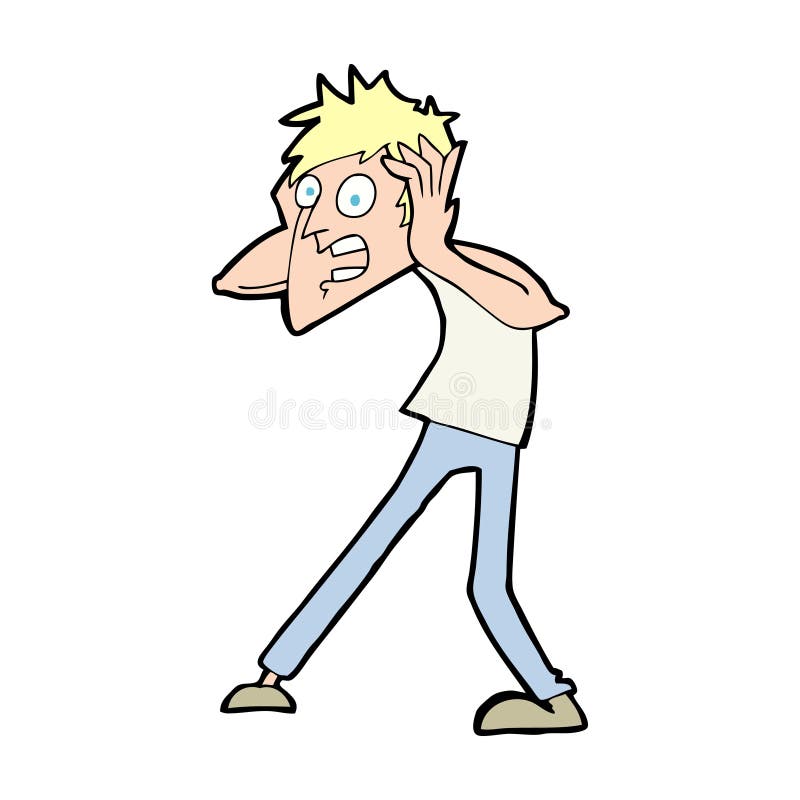 Cartoon man panicking stock vector. Illustration of character - 37016553