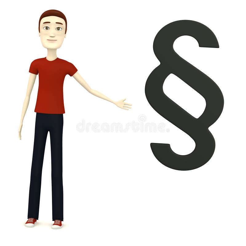 Cartoon Man with Paragraph Symbol Stock Illustration - Illustration of ...