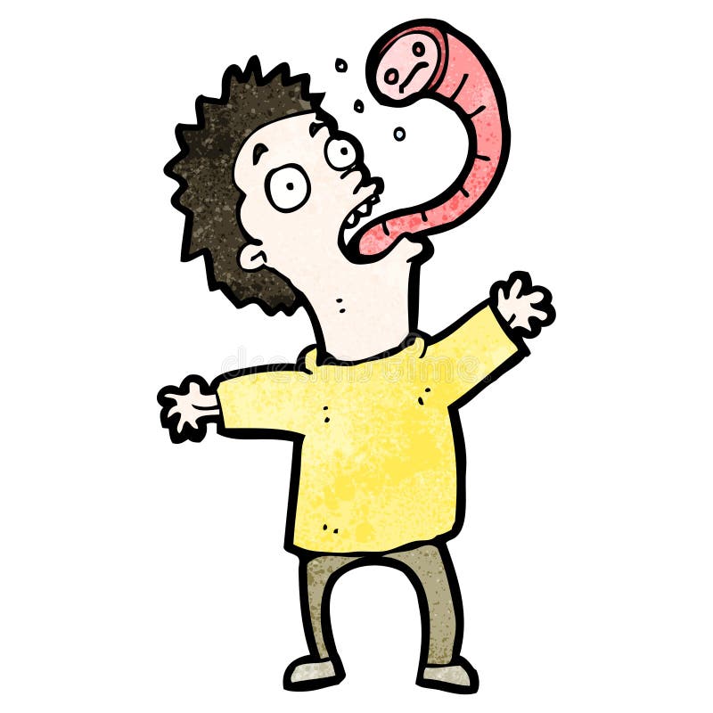 Cartoon man with parasite stock illustration. Illustration of crazy ...