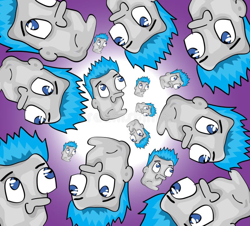 Cartoon man pattern stock illustration. Illustration of sneer - 41168334
