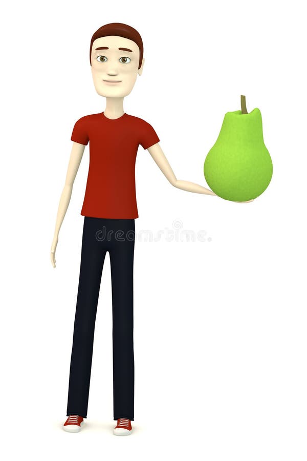 Cartoon man with pear stock illustration. Illustration of toon - 31098534