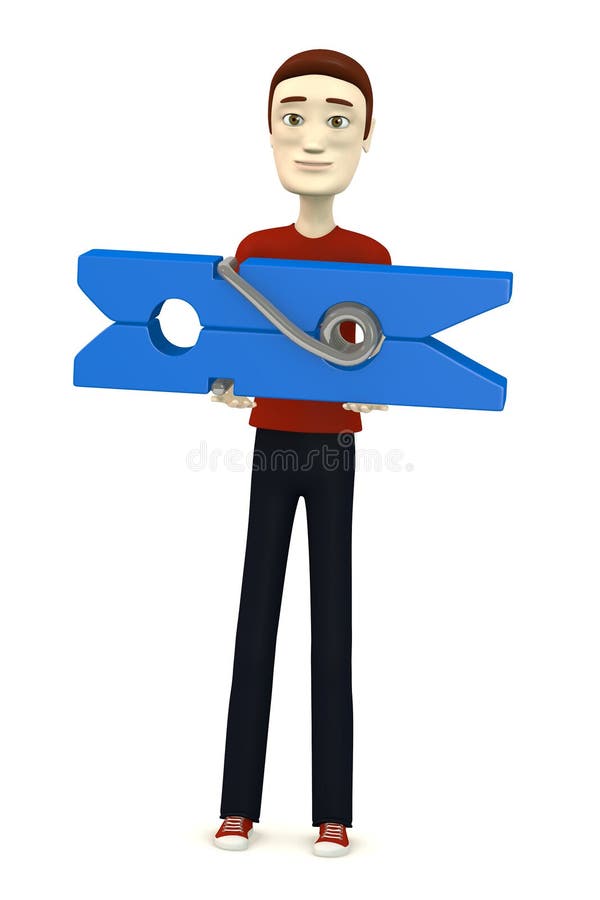 Cartoon man with peg stock illustration. Illustration of character ...