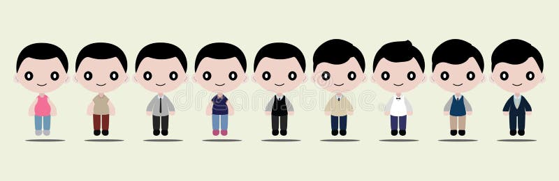 Cartoon man people set stock vector. Illustration of person - 77944830