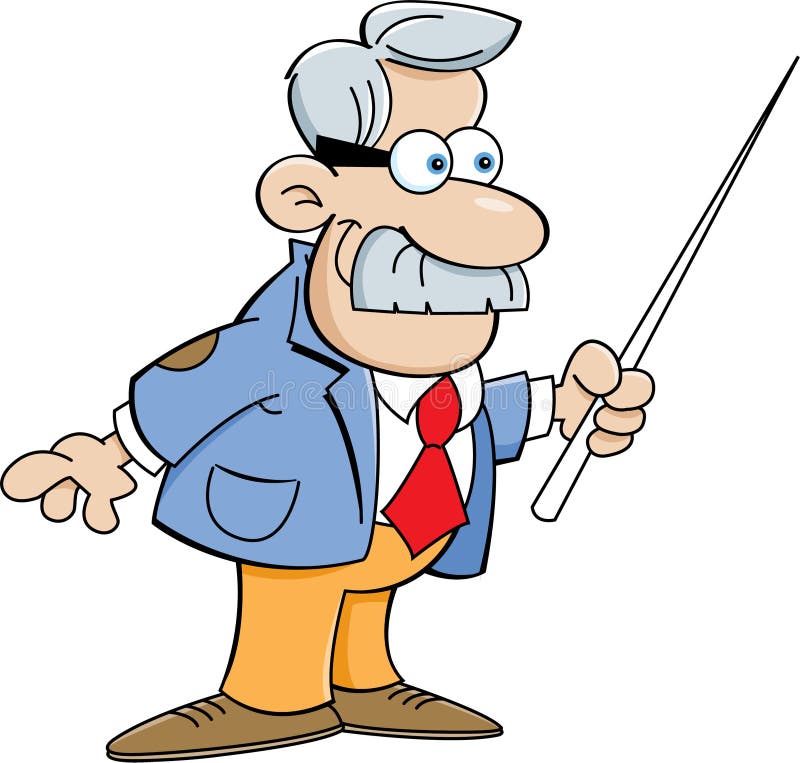 Cartoon man with a pointer stock vector. Illustration of teacher - 34450288
