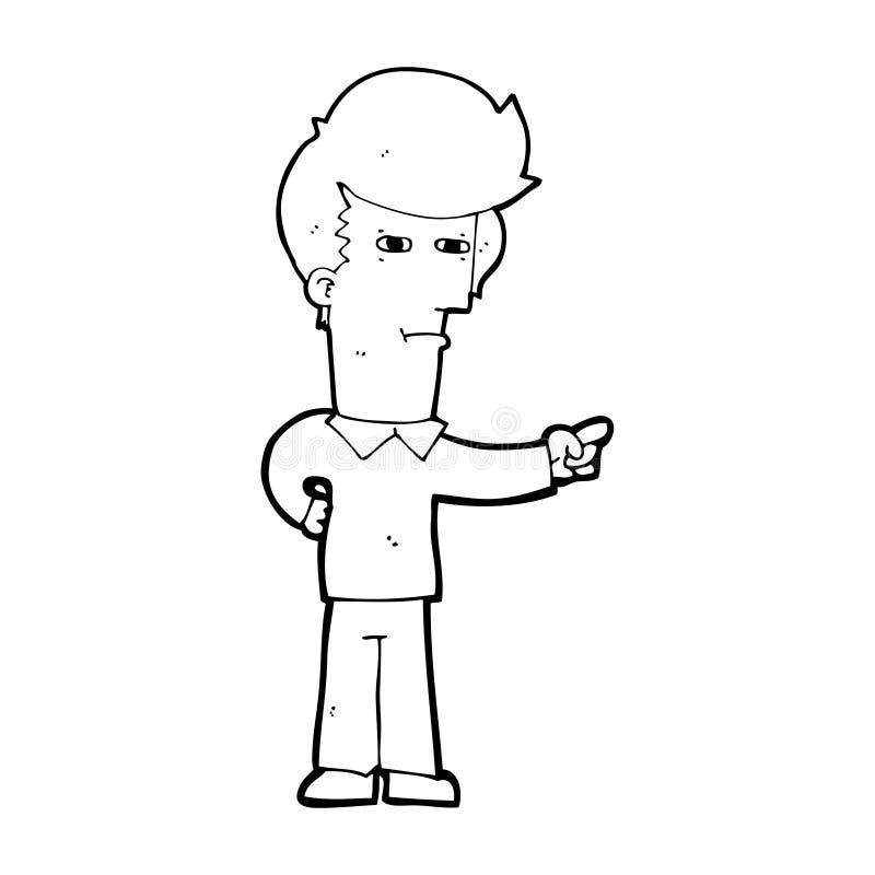 Cartoon man pointing stock illustration. Illustration of finger - 37023752