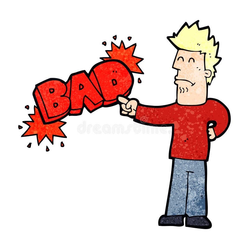 Cartoon Man Pointing Out the Bad Stock Illustration - Illustration of ...