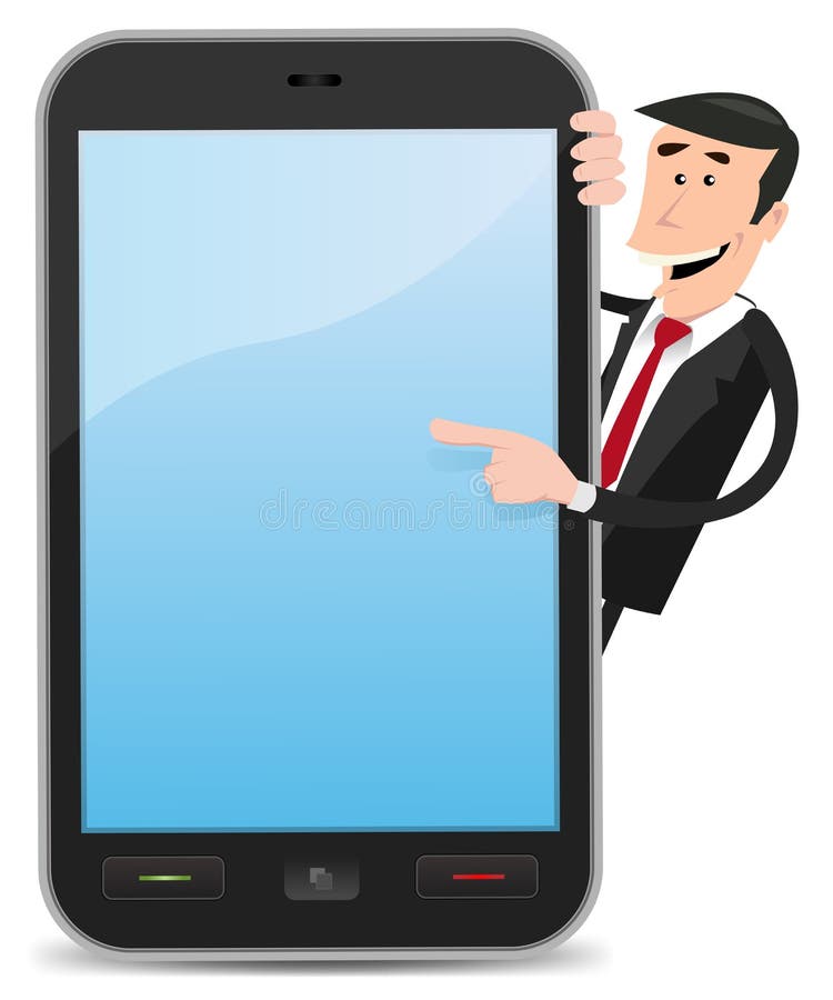 Cartoon Man Holding Smartphone Sign Stock Illustrations 1 002 Cartoon
