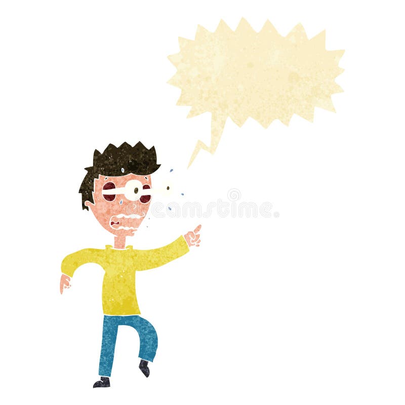 Cartoon Man with Popping Out Eyes with Speech Bubble Stock Illustration ...