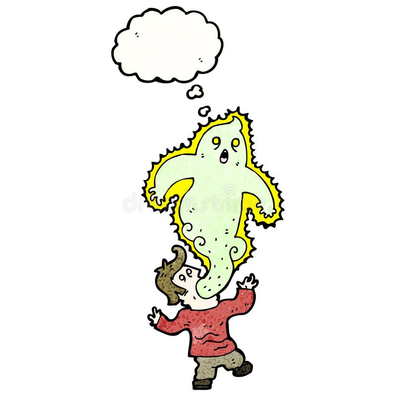 Cartoon Man Possessed by Ghost Stock Vector - Illustration of drawn ...