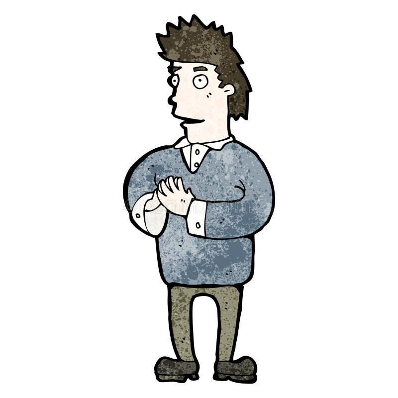 Cartoon Man Pressing Fingertips Together Stock Illustration ...