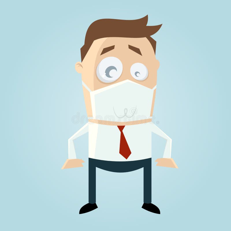 Cartoon Man with Protection Mask Stock Illustration - Illustration of ...