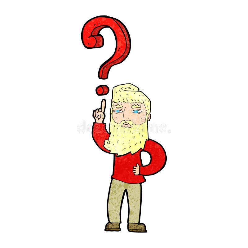 Cartoon man with question stock illustration. Illustration of quirky ...