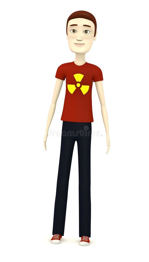 Cartoon Man with Radioactive Symbol Stock Illustration - Illustration ...