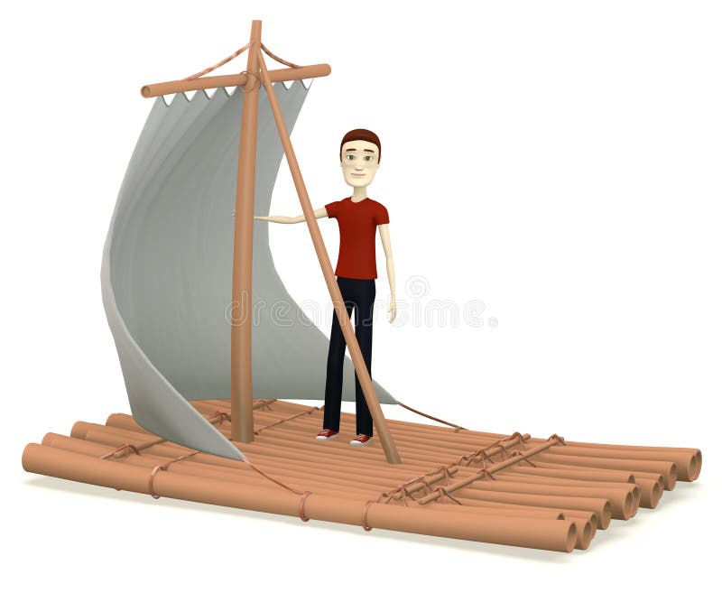 3d render of raft stock illustration. Illustration of ship - 39693476