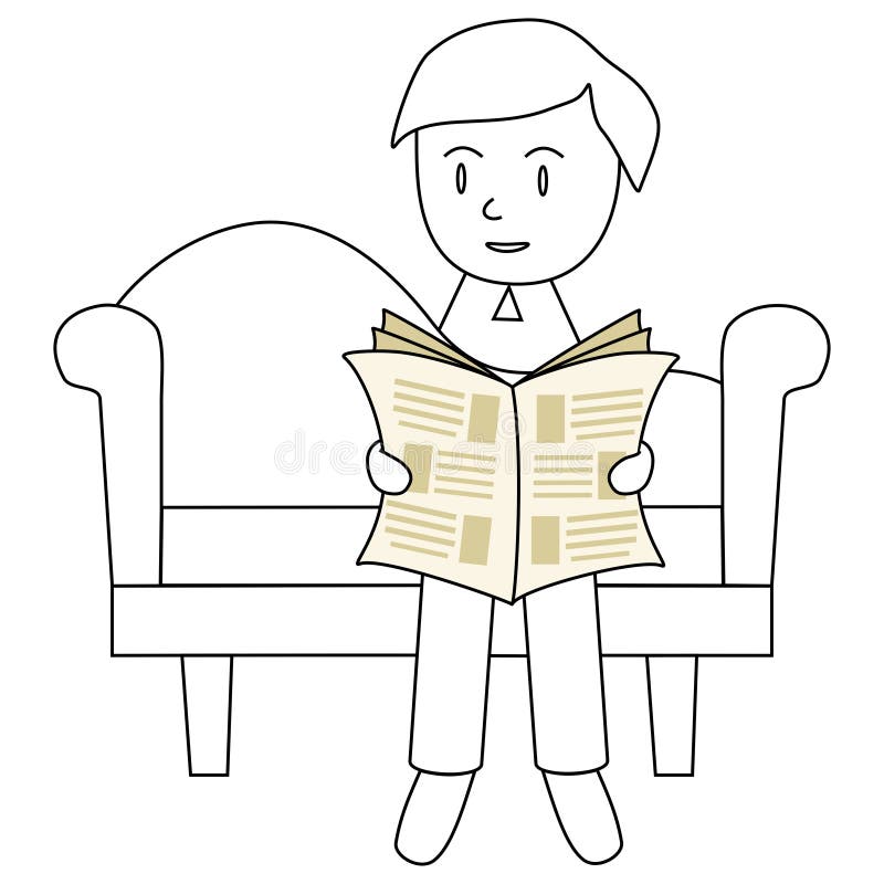 Cartoon Man Reading Newspaper Vector Drawing Stock Image - Illustration ... Cartoon Man Reading Newspaper Vector Drawing Stock Image - Illustration ...