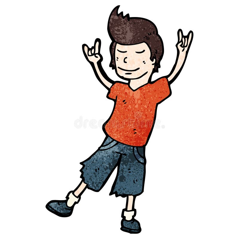Cartoon man rocking out stock vector. Illustration of male - 38051836