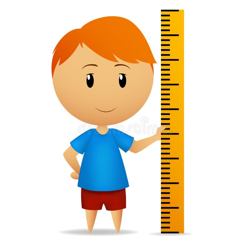 Cartoon Man with Ruler Straightedge Stock Vector - Illustration of ...