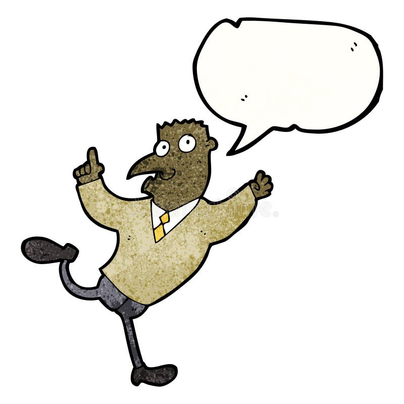 Cartoon Man Running To Explain Stock Vector - Illustration of speech ...