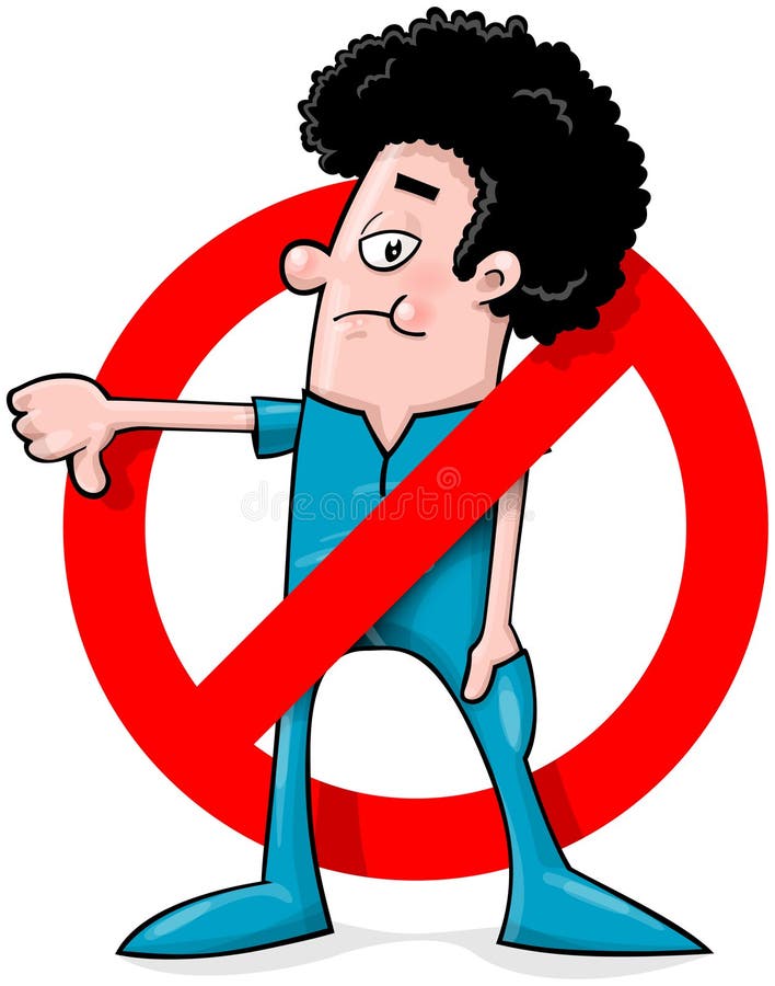 Cartoon man saying no stock vector. Illustration of prohibited - 19948357