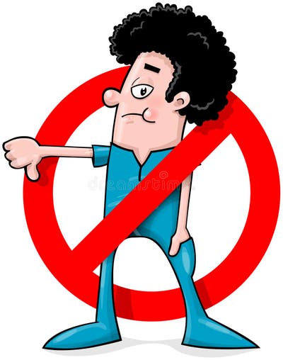 Cartoon man saying no stock vector. Illustration of prohibited - 19948357