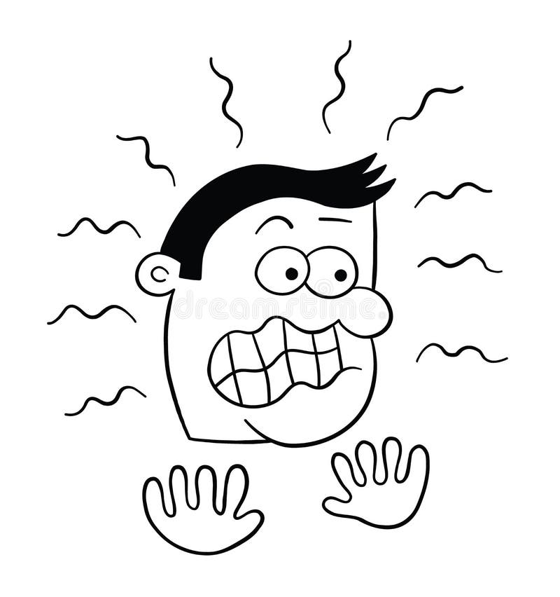 Cartoon Man so Scared, Vector Illustration Stock Illustration ...