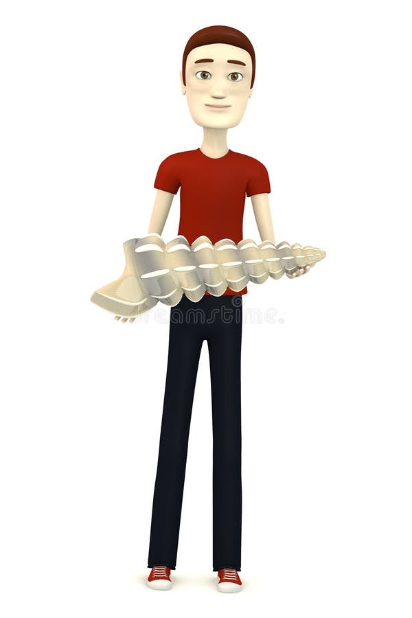 Cartoon man with seashell stock illustration. Illustration of human ...