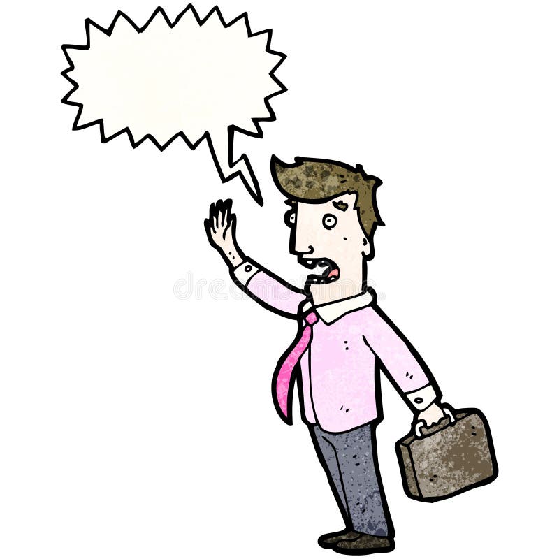 Cartoon Man Shouting Warning Stock Vector - Illustration of character ...