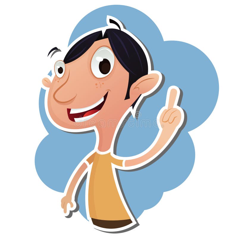 Cartoon Man Showing Forefinger Stock Vector - Illustration of finger ...