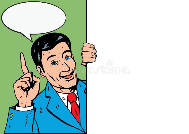 Cartoon man with Sign stock vector. Illustration of businessman - 14387334