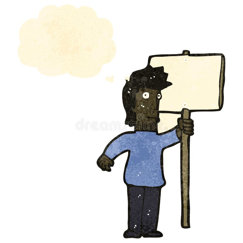 Cartoon man with sign stock vector. Illustration of drawing - 37586814
