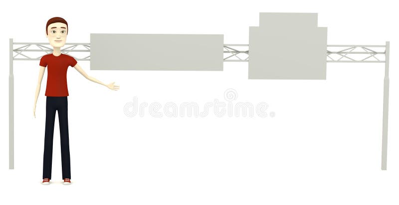 Cartoon man with sign stock illustration. Illustration of human - 31261598