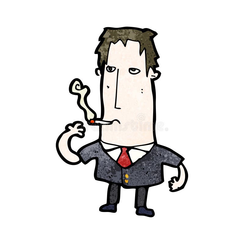 Cartoon man smoking stock vector. Illustration of suit - 38071469